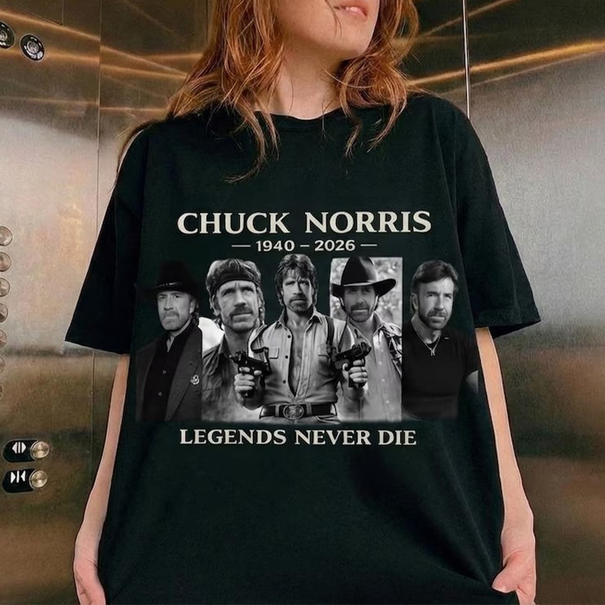 Chuck Norris Meme Shirt, Cowboy Silhouette Tee, Legendary Action Hero ...