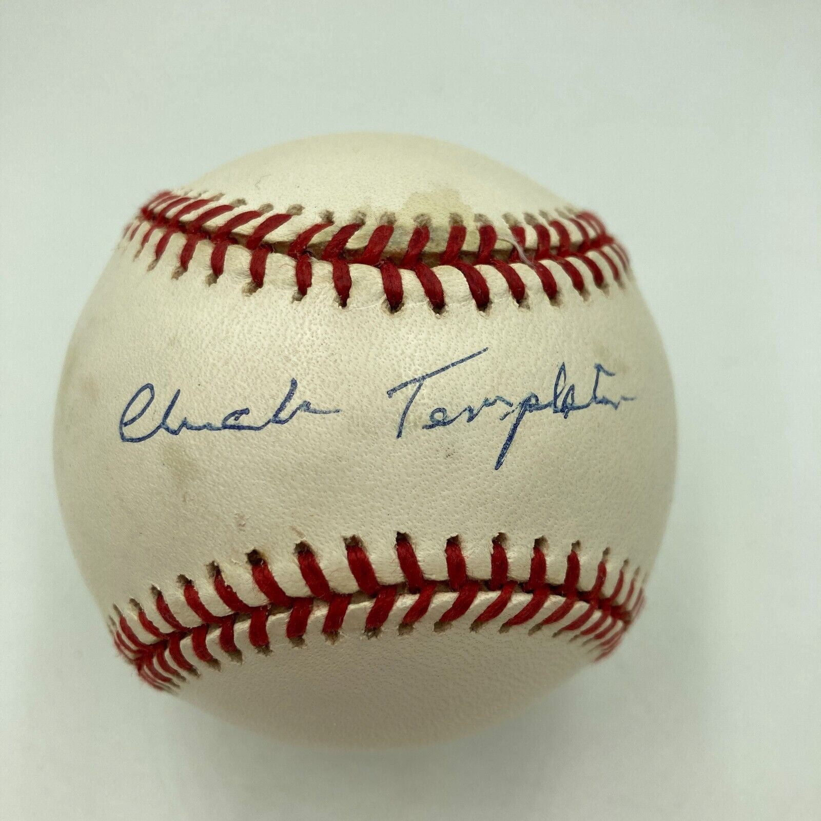 Chuck Templeton Single Signed National League Baseball 1955 Brooklyn ...