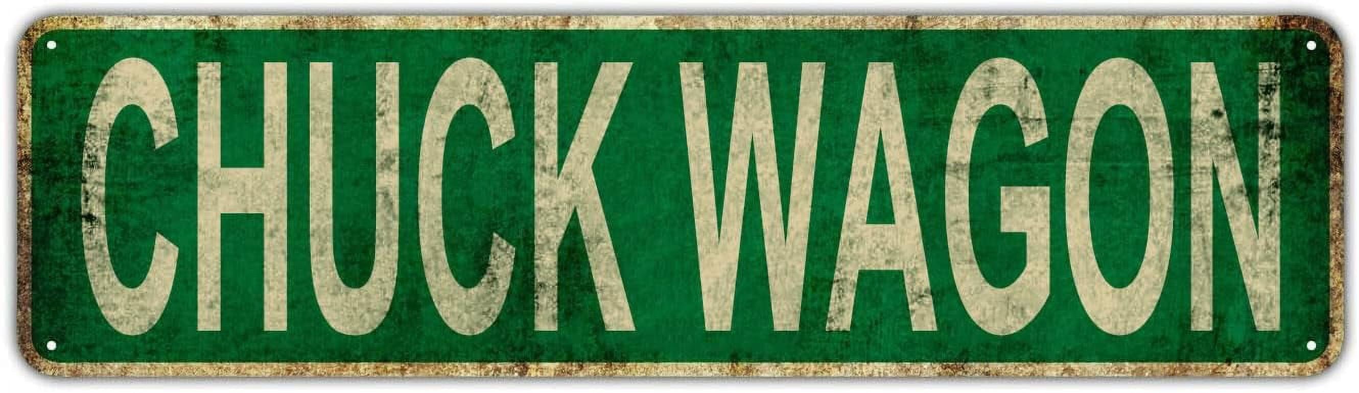 Chuck Wagon Metal Tin Sign Funny Vintage Slim Street Tin Signs 16 x 6 ...