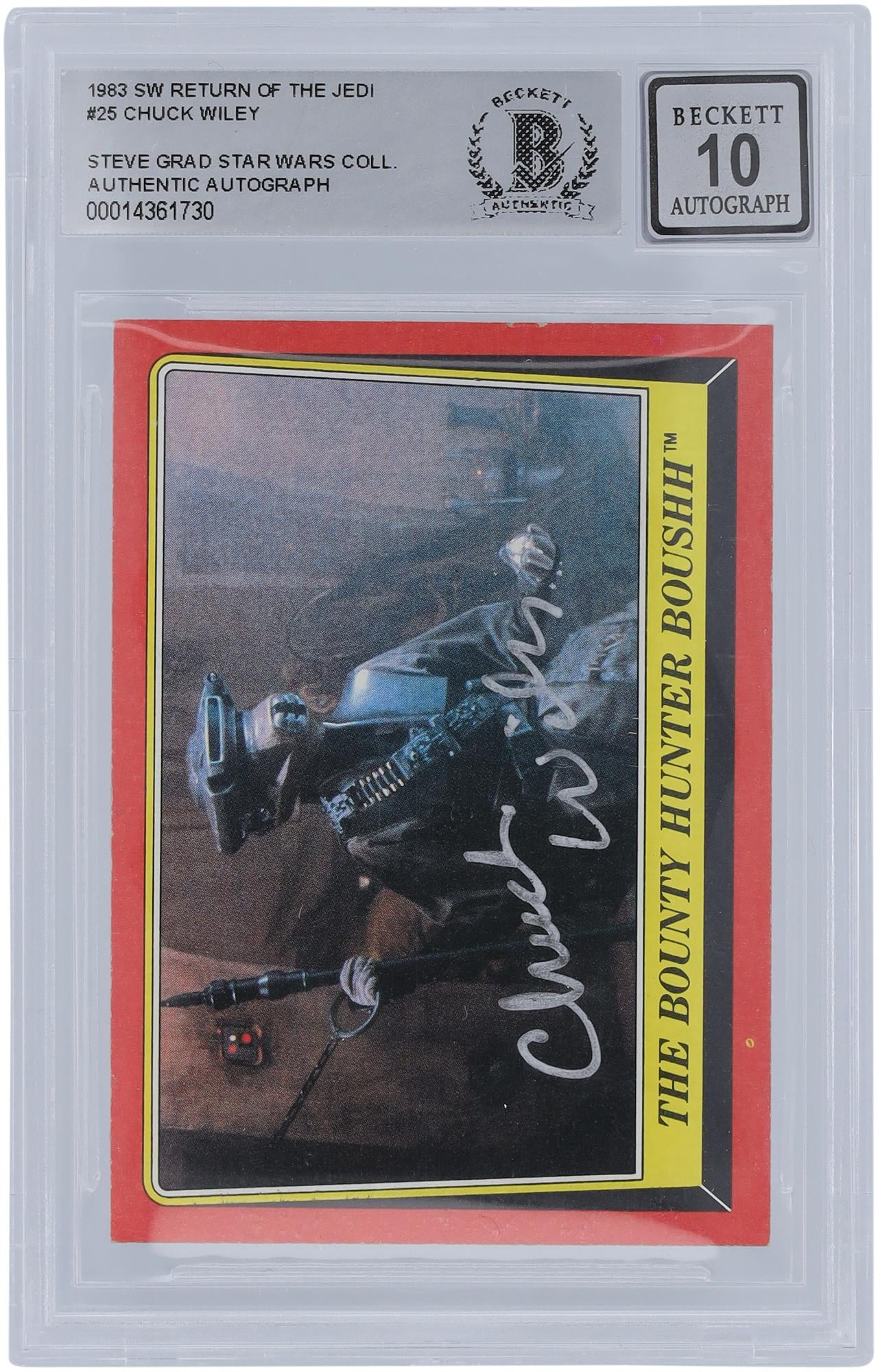 Chuck Wiley Star Wars Autographed 1983 Topps Return of the Jedi #25 BGS ...