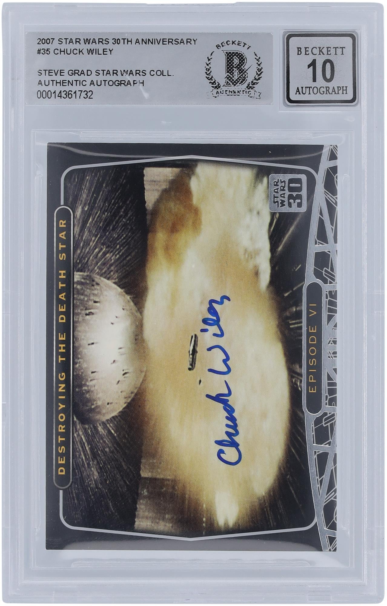 Chuck Wiley Star Wars Autographed 2007 Topps 30th Anniversary #35 BGS ...