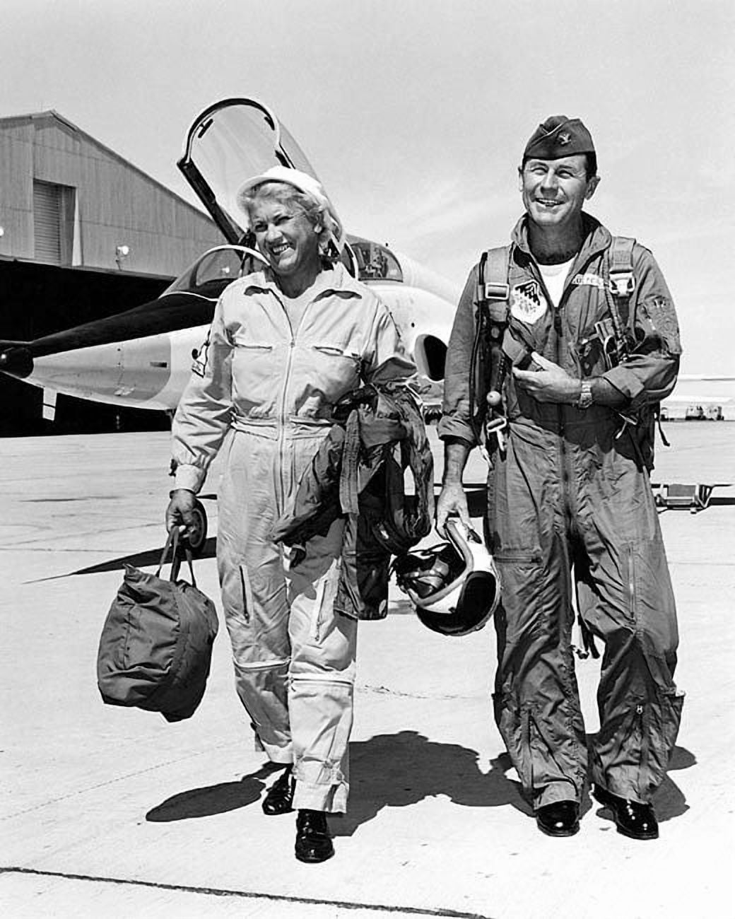Chuck Yeager & Jackie Cochran Style -1 - 12x18 Inch Laminated Aviation ...