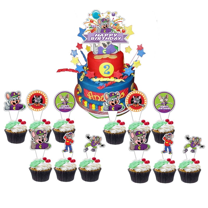 Chuck e Cheese Cake Topper Cupcake Set Party Supplies Decoration ...