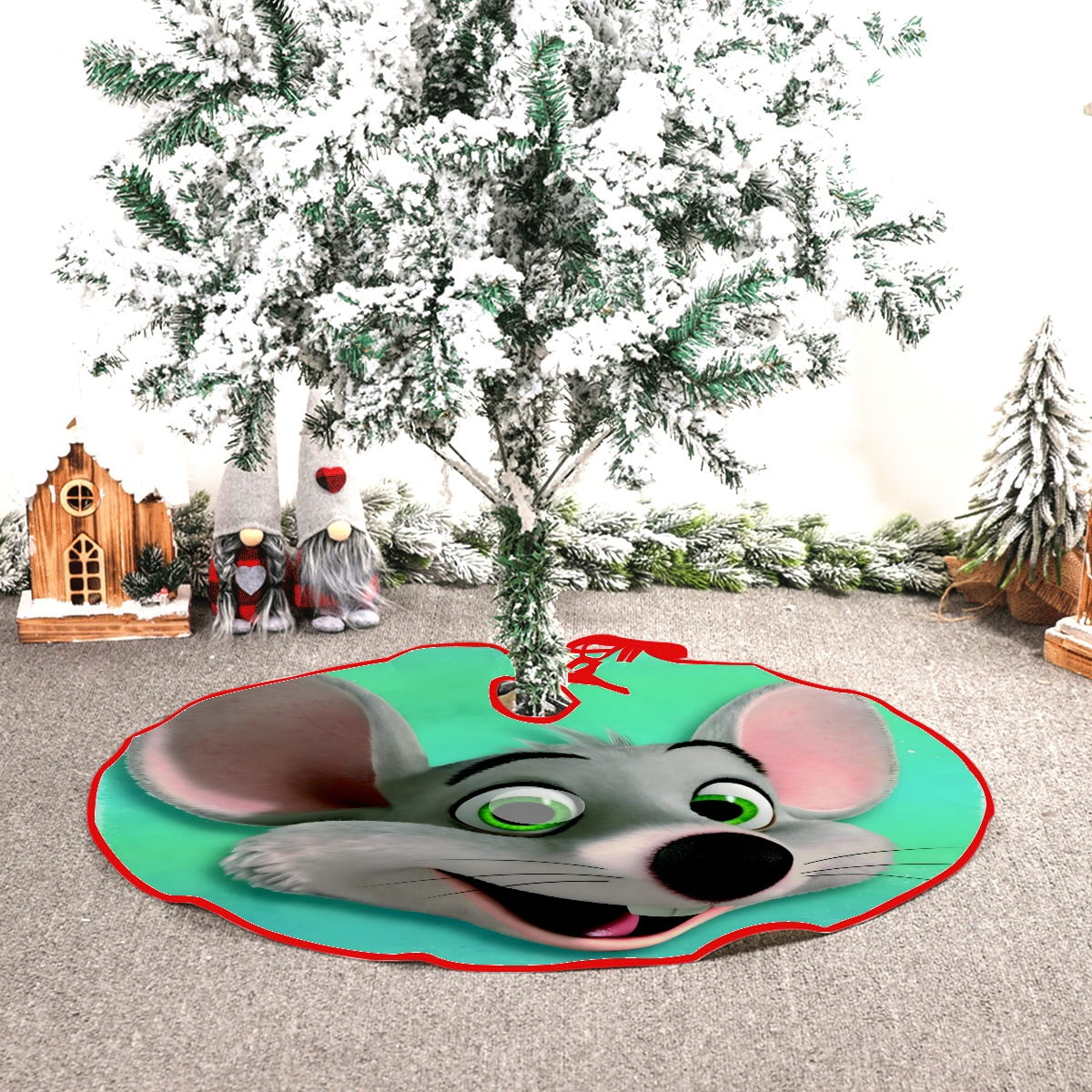 Chuck e Cheese Themed Christmas Tree Skirt 48inch Premium Collectible ...