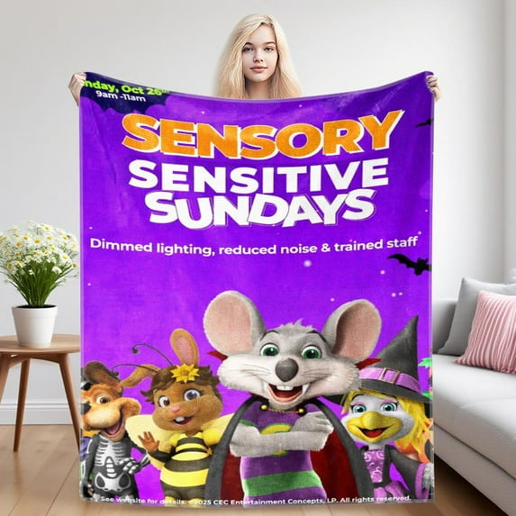 Chuck e Cheese Throw Blankets Girls Gift Birthday Christmas 50 X 60 in ...