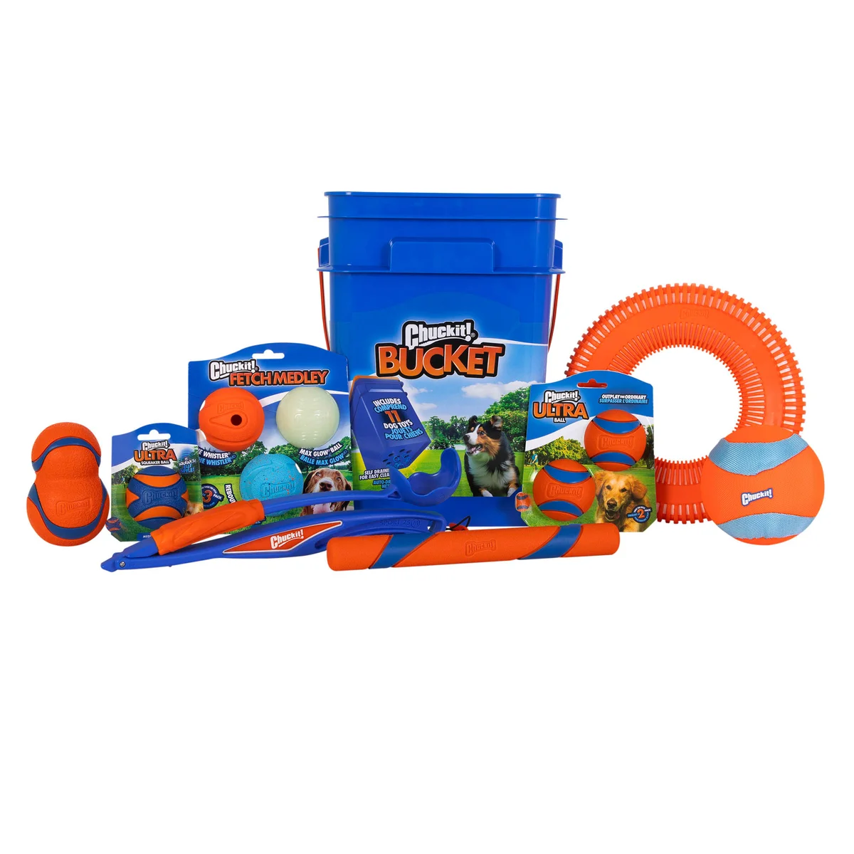 ChuckIt! Bucket Fetch Dog Toys, 11 Assorted Toys - Walmart.com