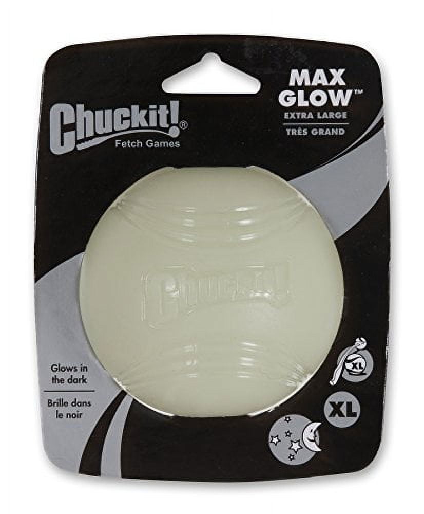 Chuckit! Max Glow Dog Ball, Fetch Rubber Toy For Dogs, Extra Large XL 3 ...