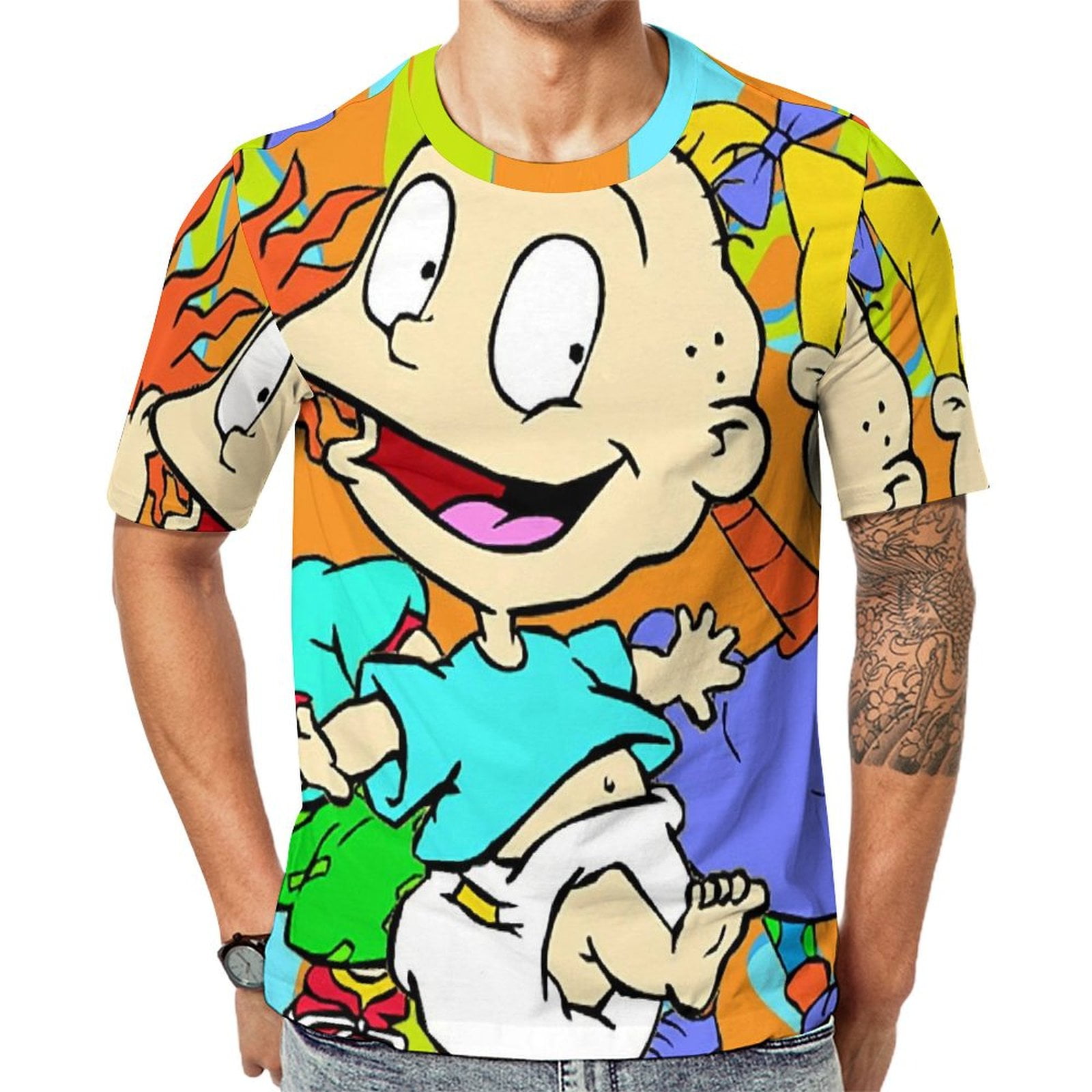 Chuckie Finster Short Sleeve Round Neck Graphic Tee 3D Pattern Printed ...