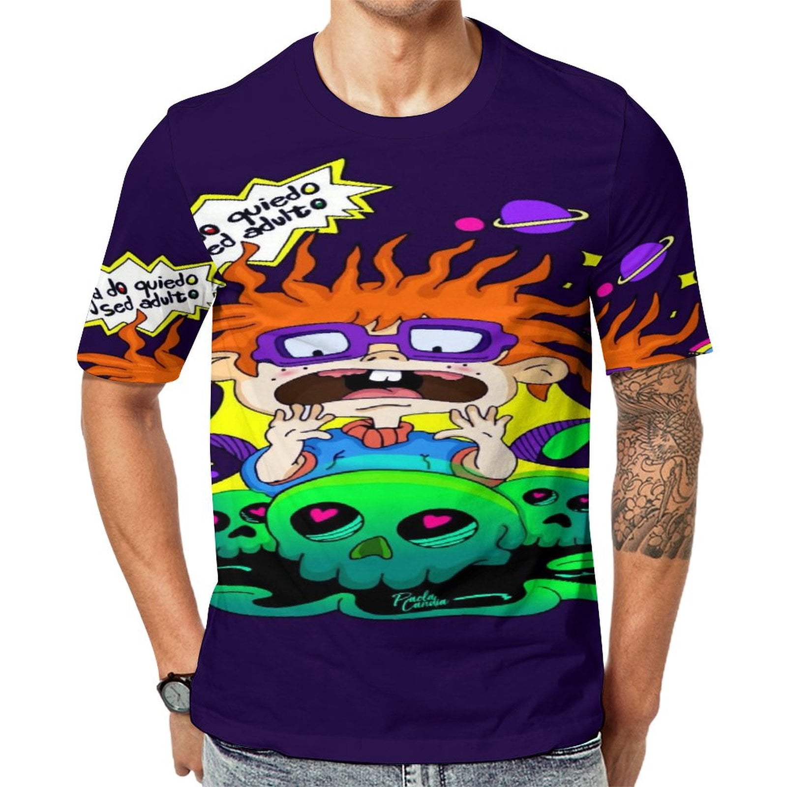 Chuckie Finster Short Sleeve Round Neck Graphic Tee 3D Pattern Printed ...