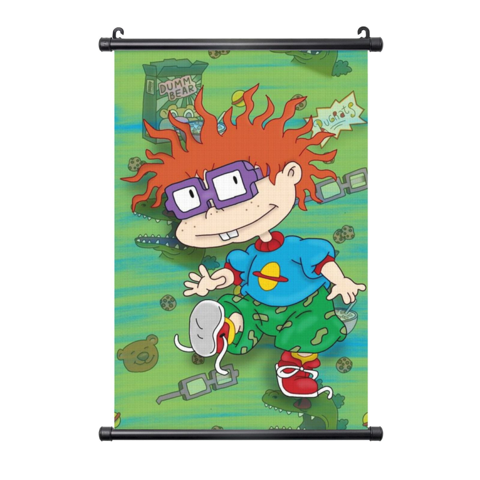 Chuckie Rugrats Black Plastic Shaft Hanging Poster Decor Canvas Wall ...