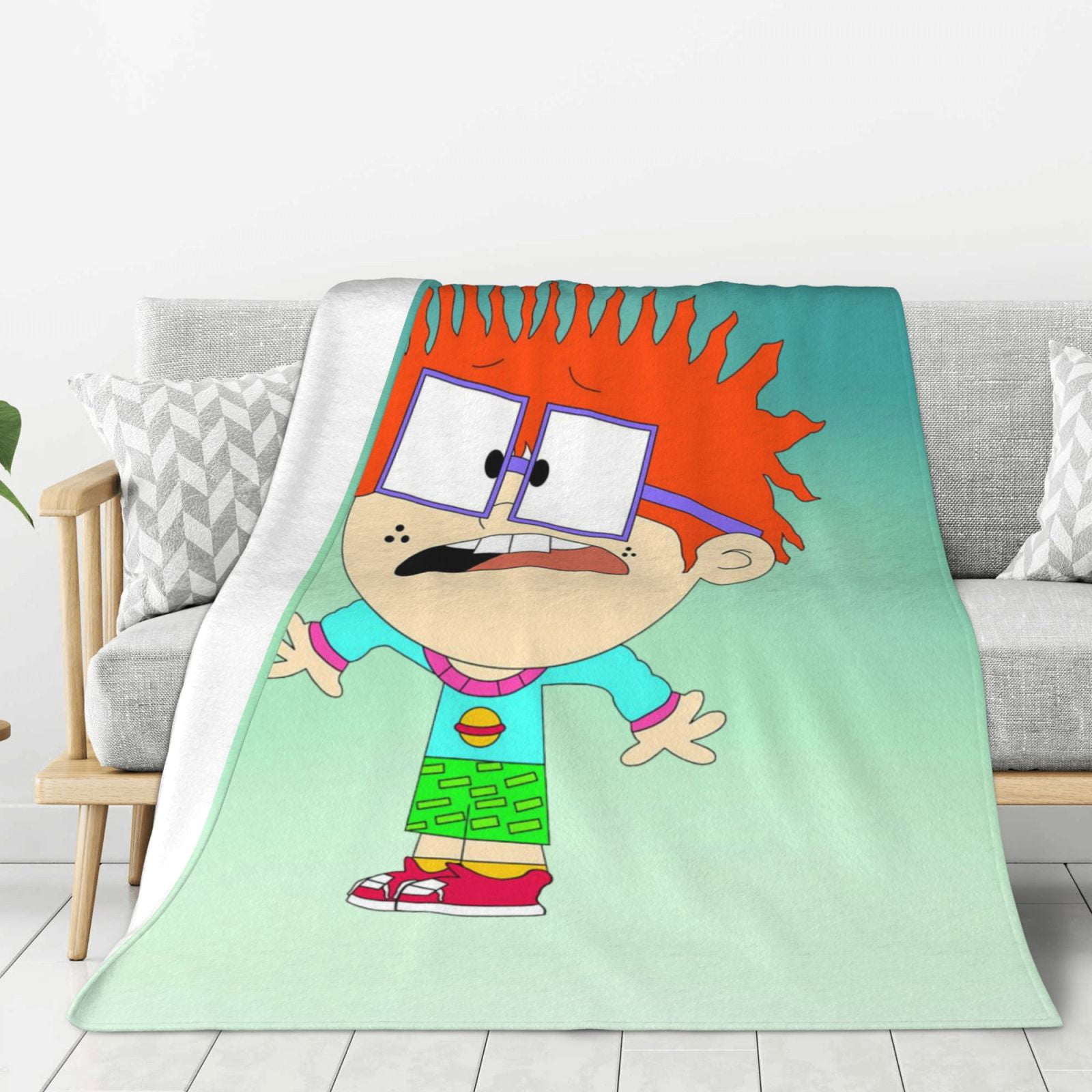 Chuckie Rugrats Blanket Cozy Soft Fleece Flannel Bed Blanket All Season ...