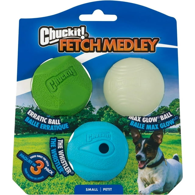 Chuckit! Fetch Medley Rubber Balls Fetch Dog Toy, Small (2") for Dogs ...