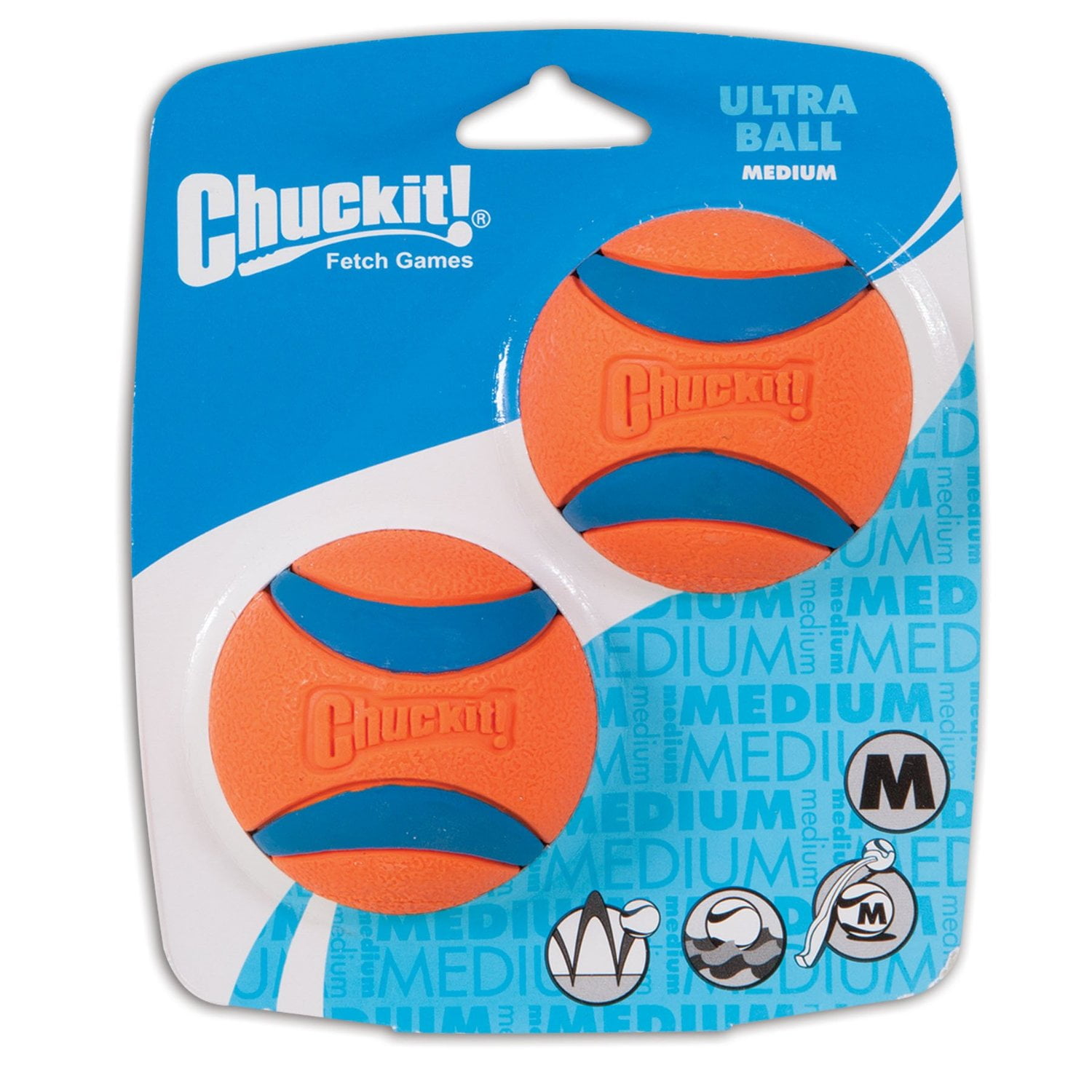 ChuckIt! Medium Ultra Balls 2-Pack, 2.5-Inch Durable High-Bounce Rubber ...