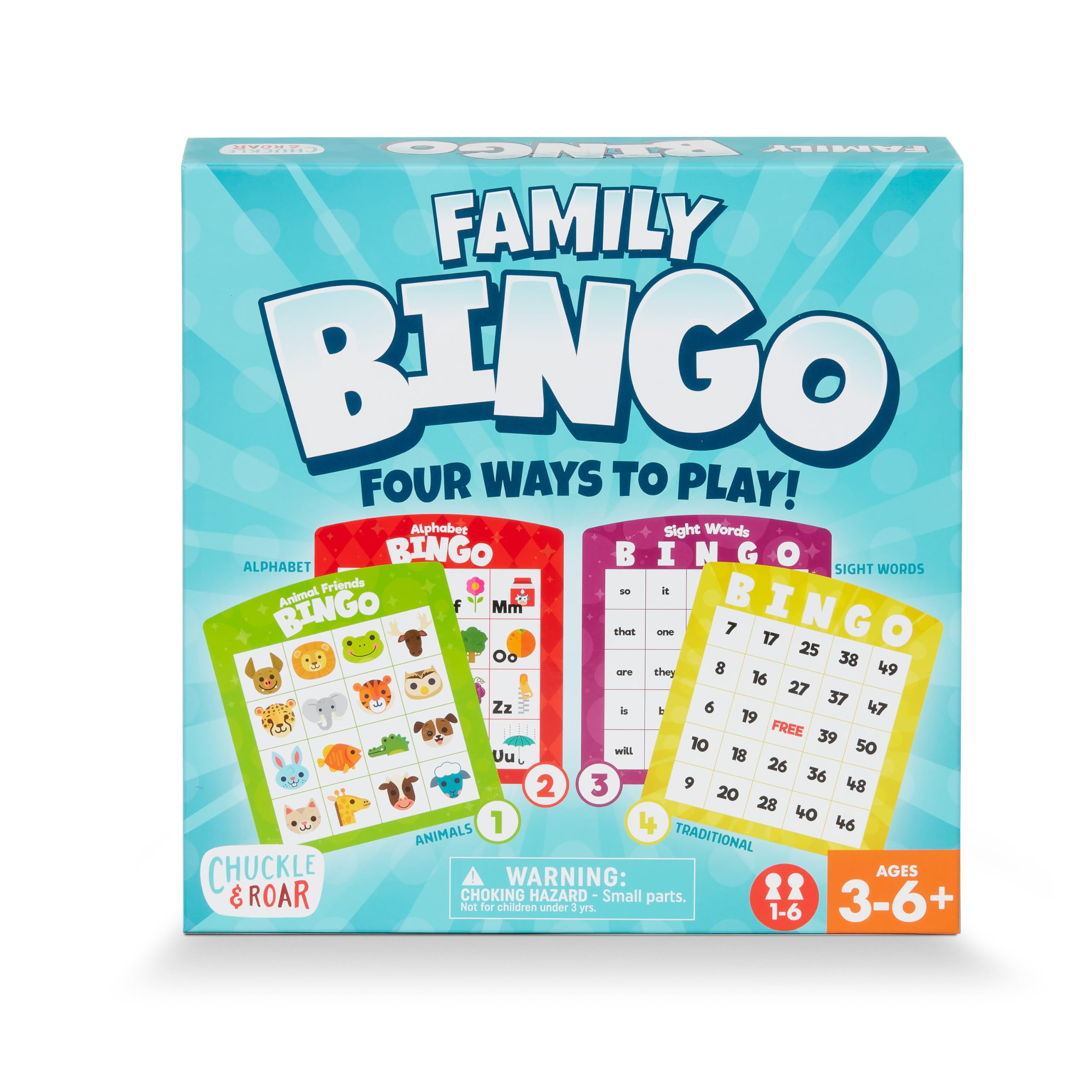 Chuckle & Roar - AIF4 Family Bingo - Game Night Staple - Counting and ...