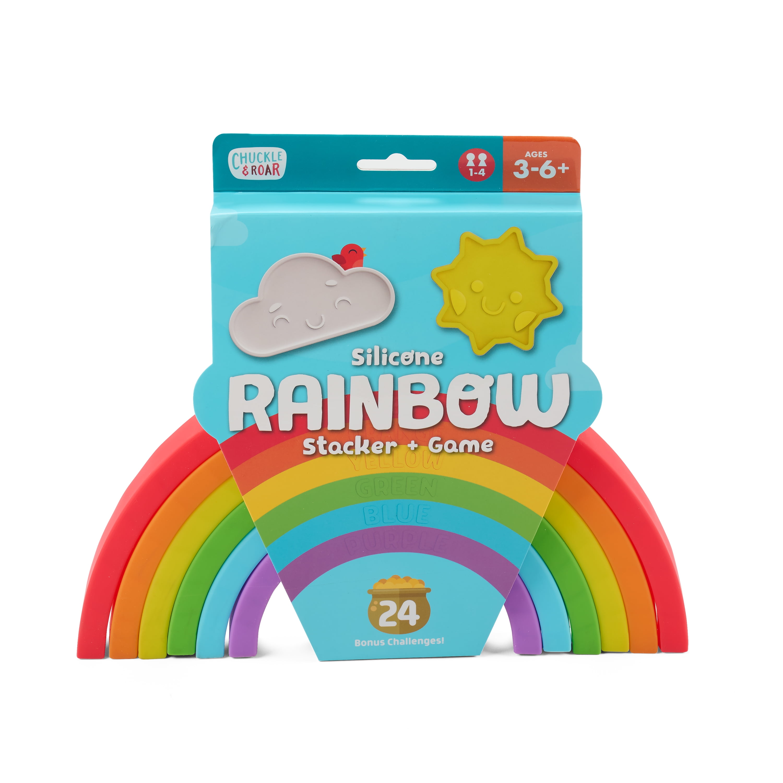 Chuckle & Roar Preschool Silicone Rainbow Stacker and Game for Children ...