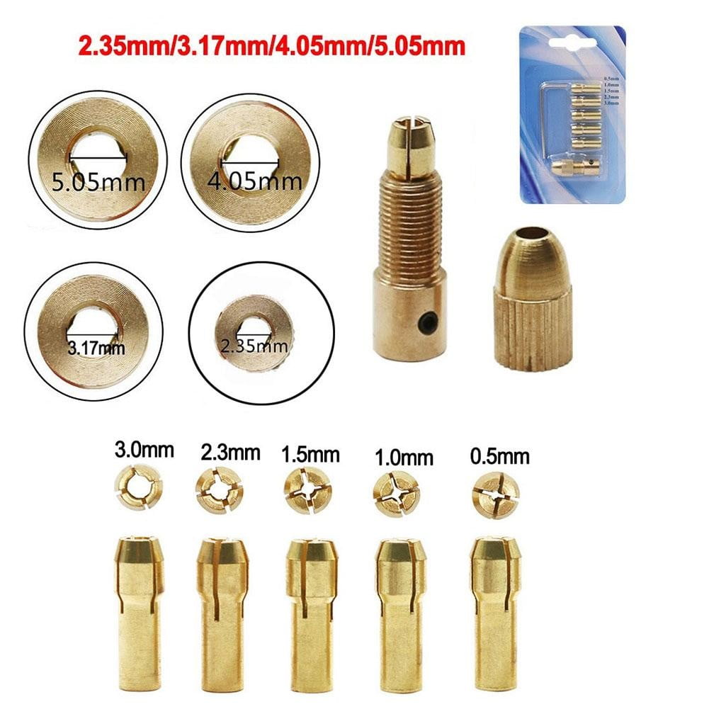 Chucks Adapter Mini Drill 7pc 2.35 3.17 4.05 5.05mm Brass Collet Drill ...