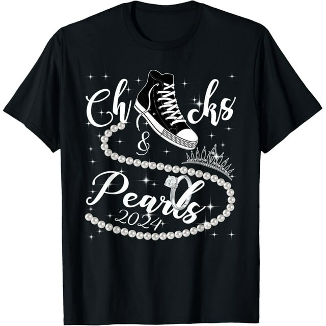 Chucks And Pearls 2024 Kamala Harris 2024 Vote For President T Shirt