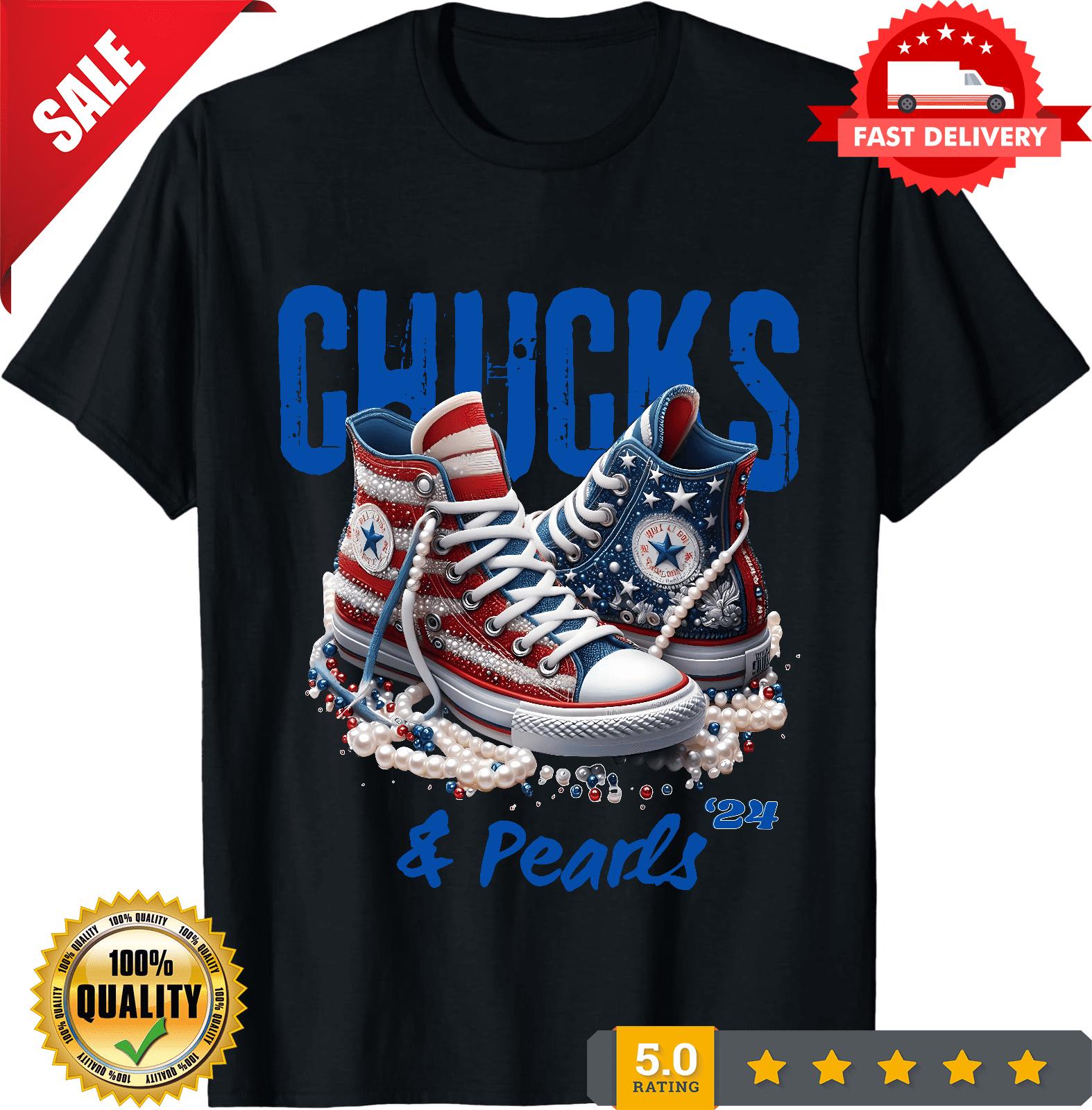 Chucks And Pearls ®24 Converse Comfort Colors Shirt, CROWD FAVORIT ...