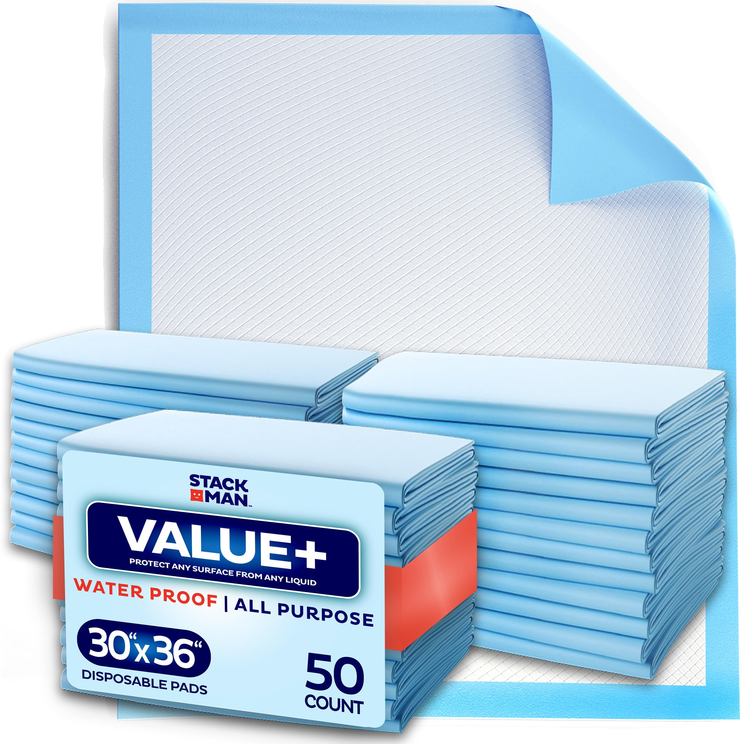 Chucks Disposable 30x36 MMF7 Underpads [50-Pack] Incontinence Chux ...