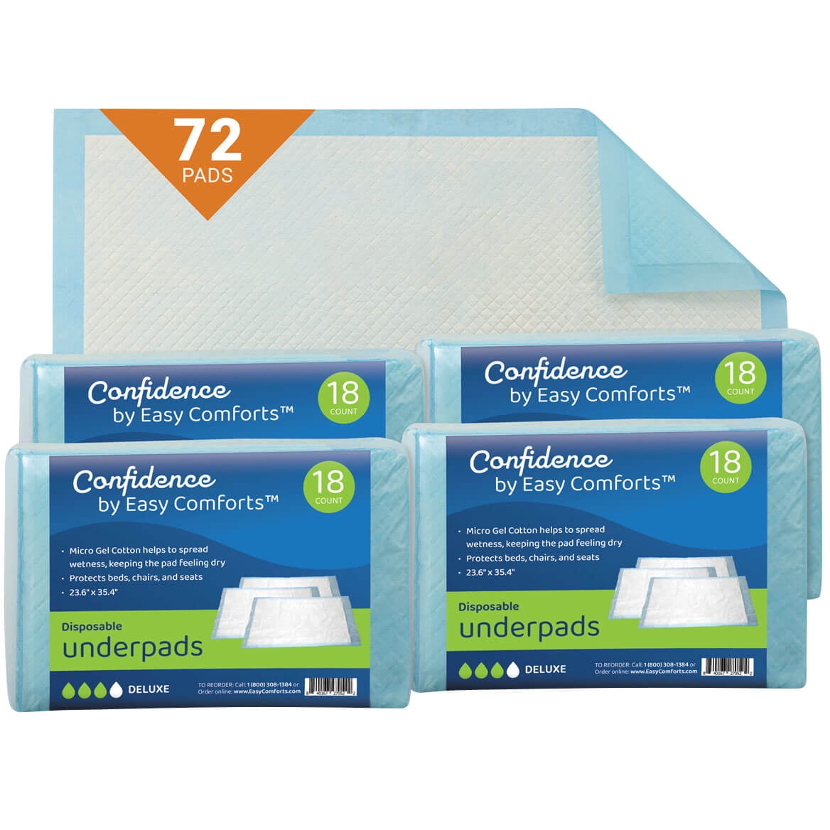 Confidence Chucks Disposable Underpads, Super Absorbent Protective Bed ...
