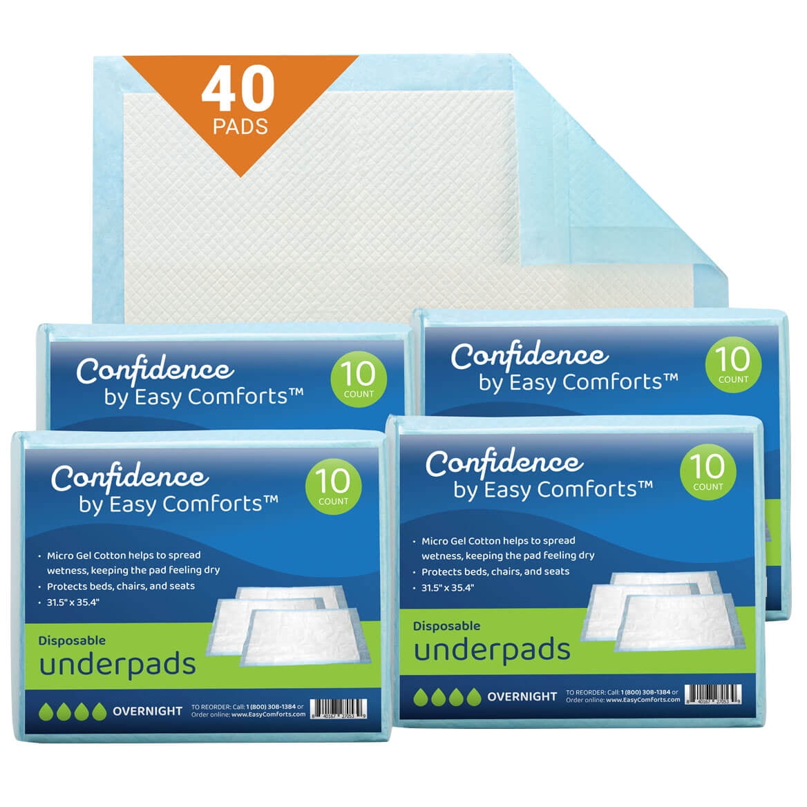 Confidence Chucks Disposable Underpads, Super Absorbent Protective Bed ...