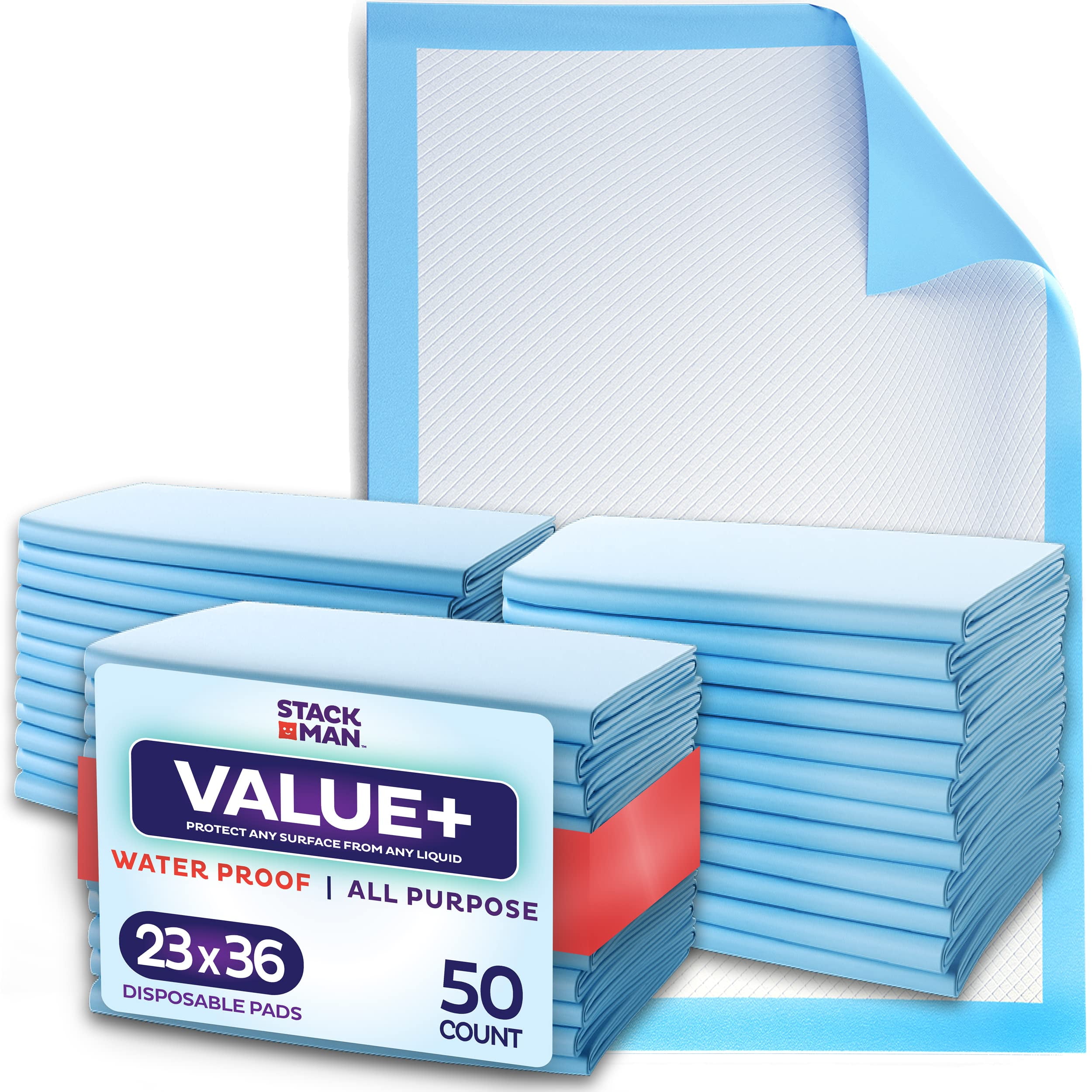 Chucks Pads Disposable [50-Pack] Underpads 23x36 Incontinence Chux Pads ...