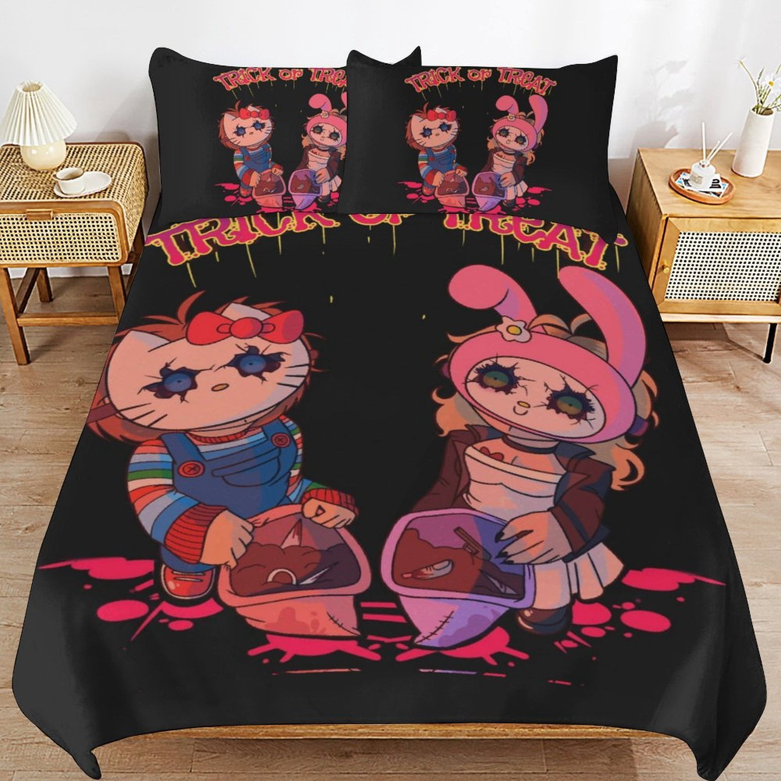 Chucky 3-Piece Full Bedding Set,Halloween Horror Bed Set with 1 Duvet ...