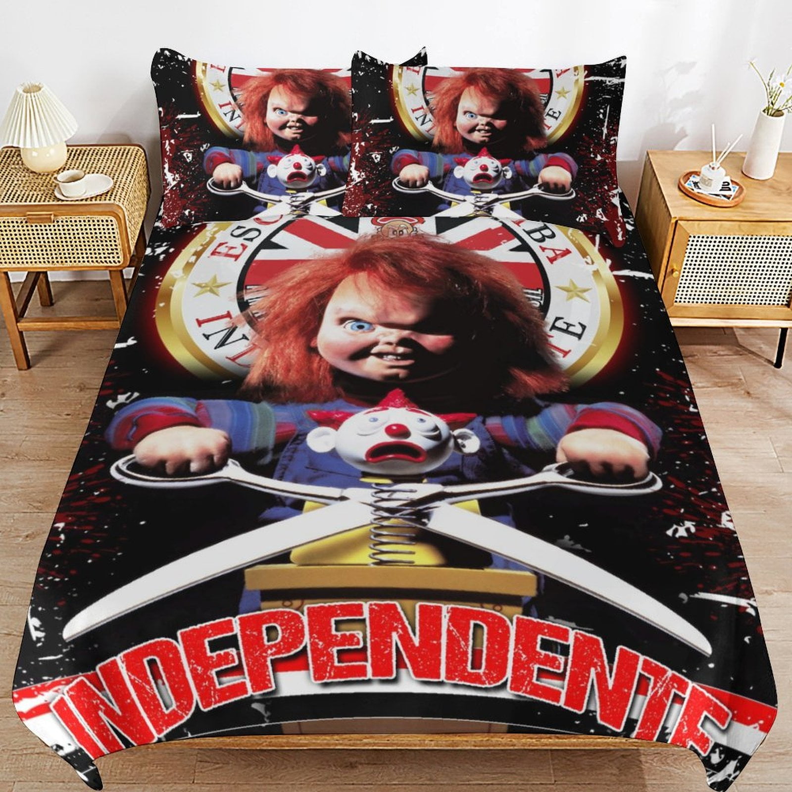 Chucky 3-Piece King Bedding Set,Halloween Horror Bed Set with 1 Duvet ...