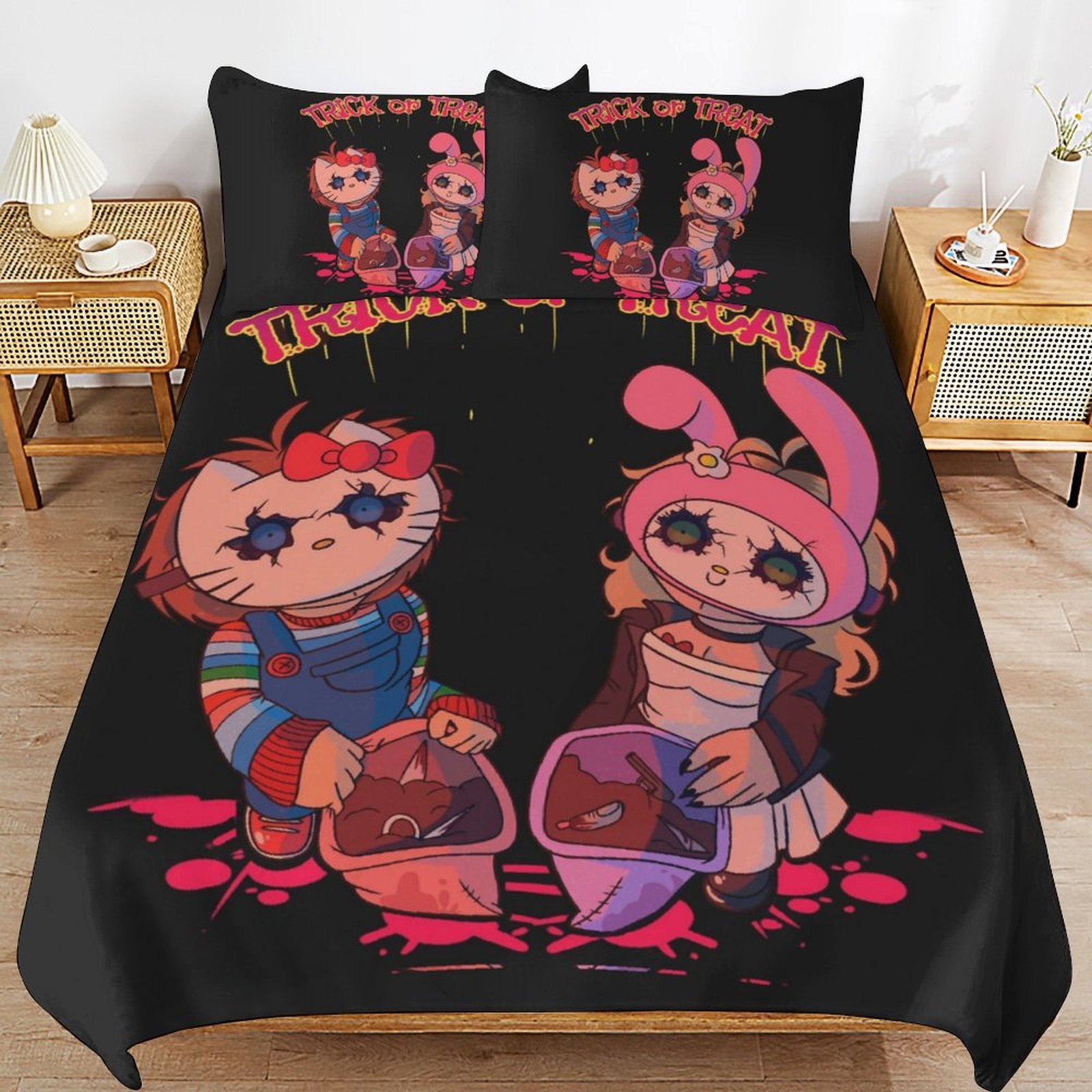 Chucky 3-Piece Queen Bedding Set,Halloween Horror Bed Set with 1 Duvet ...