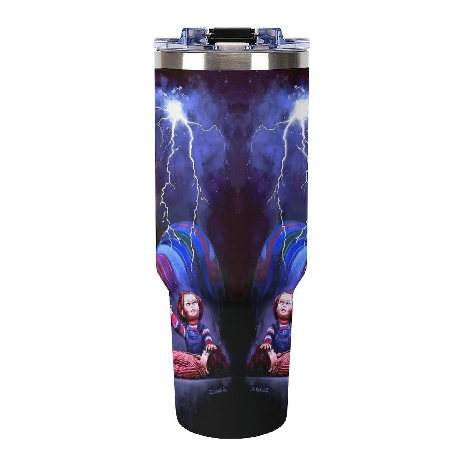 Chucky 40 Oz Large Capacity Car Cup With Lid And Straw Stainless Steel ...