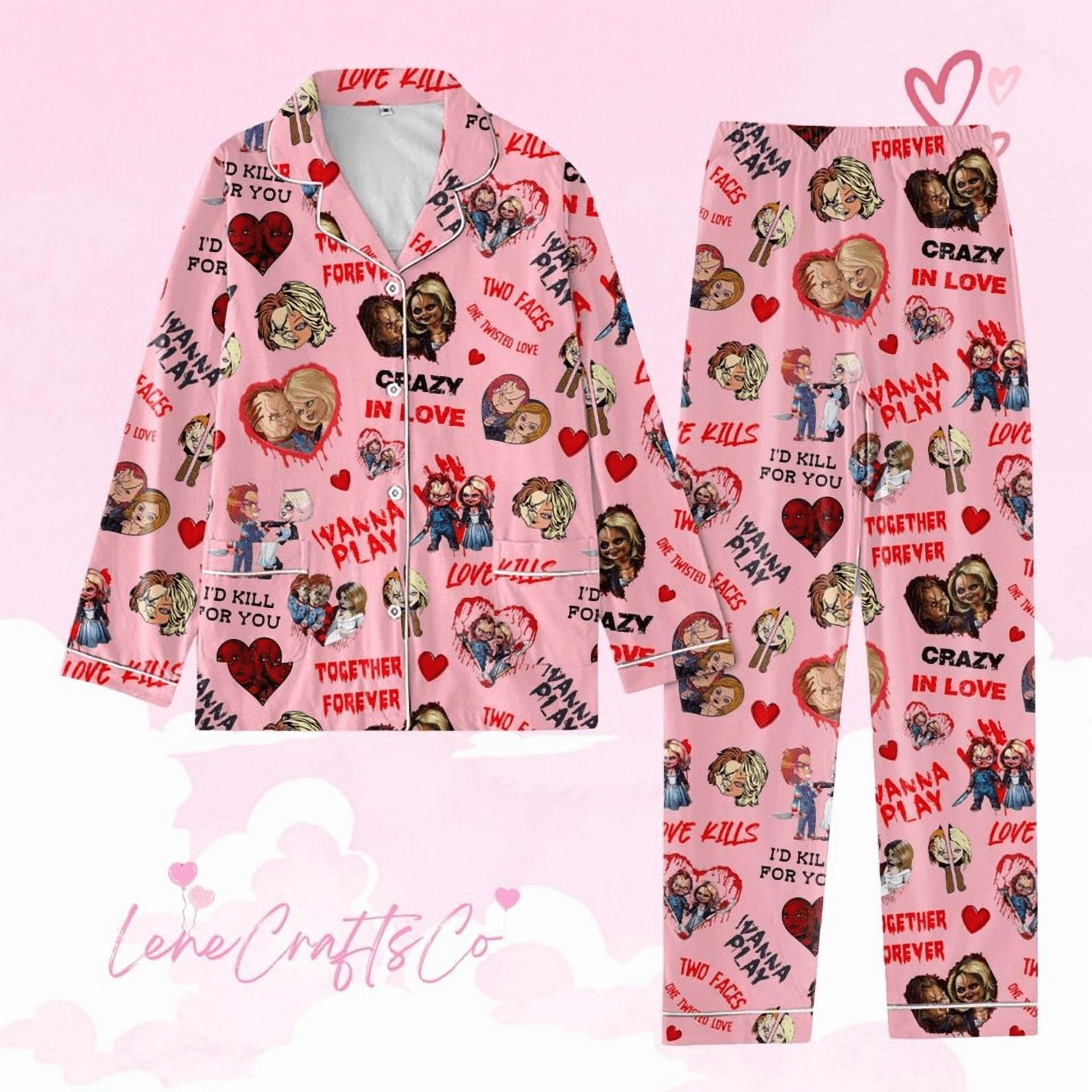 Chucky And Bride Pajamas Family, Chucky Valentine Pajamas Pants Unisex ...