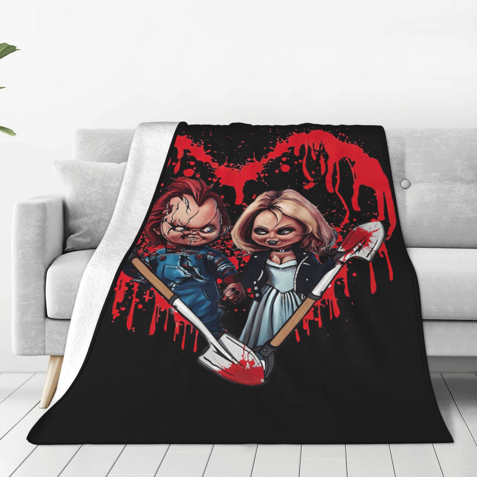 Chucky And Tiffany Flannel Blanket Ultra Soft Micro Cozy Throw Blanket ...