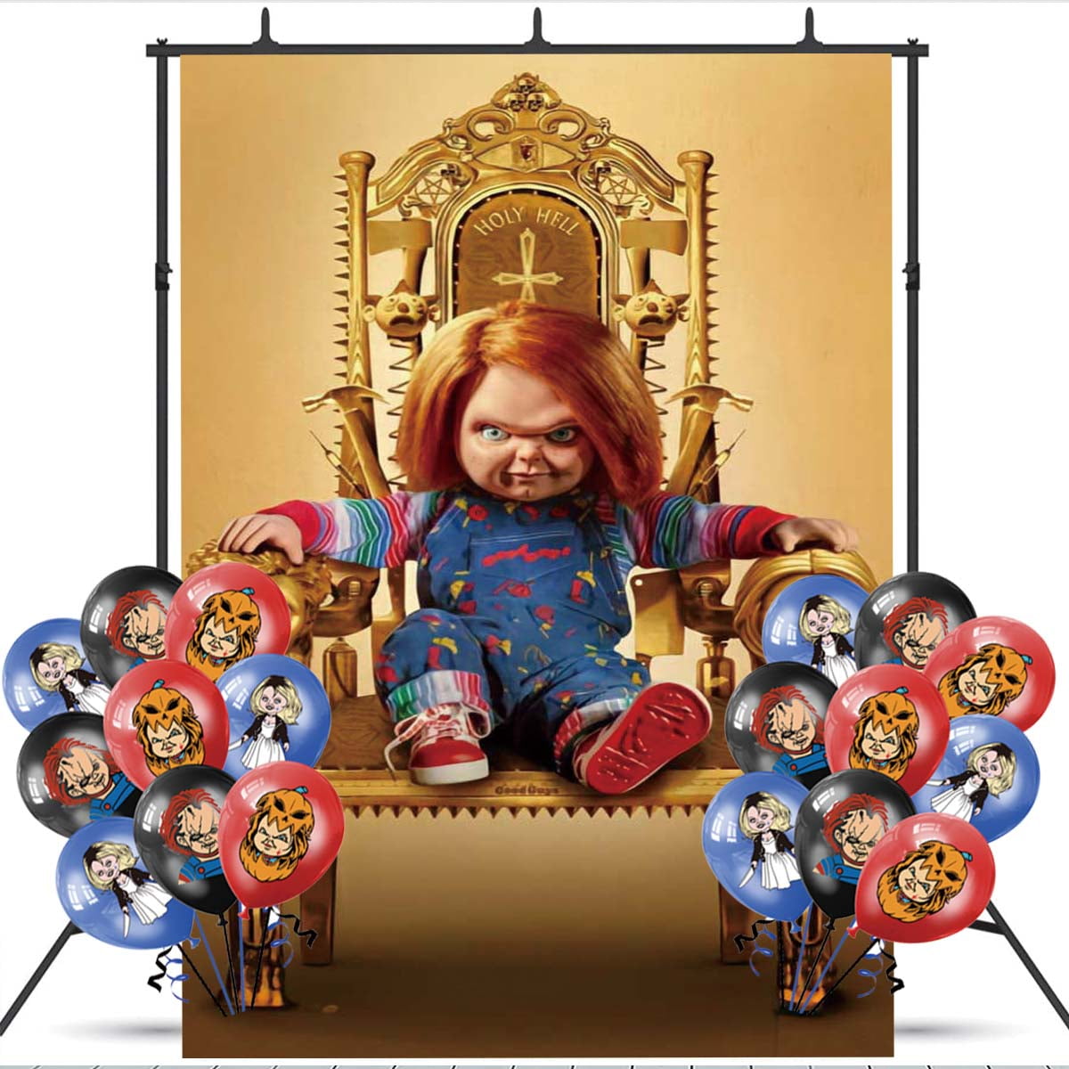 Chucky Backdrop Banner Balloons Party Decorations Supplies Taspestry ...