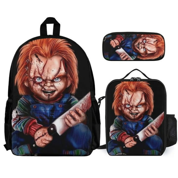Chucky Backpack 3Pcs Set Lunch Box Stationery Case Bookbag Combination ...