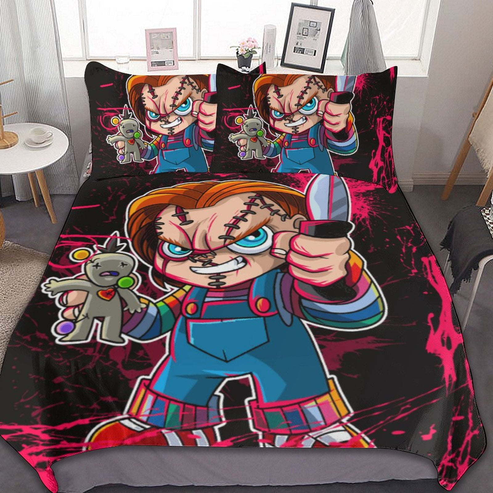 Chucky Blood Toy 3 Piece Bedding Sets Decor Comforter Sets With One ...