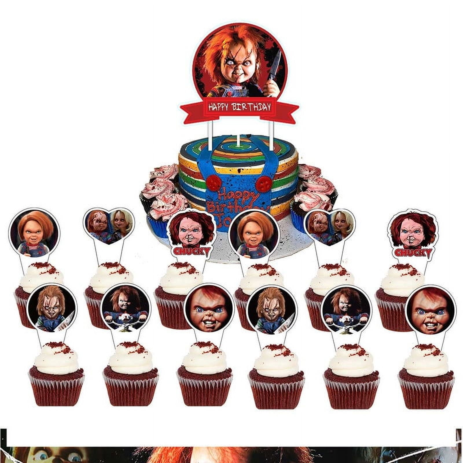 Chucky Cake Topper Cupcake Set Party Supplies Decoration Birthday Decor ...