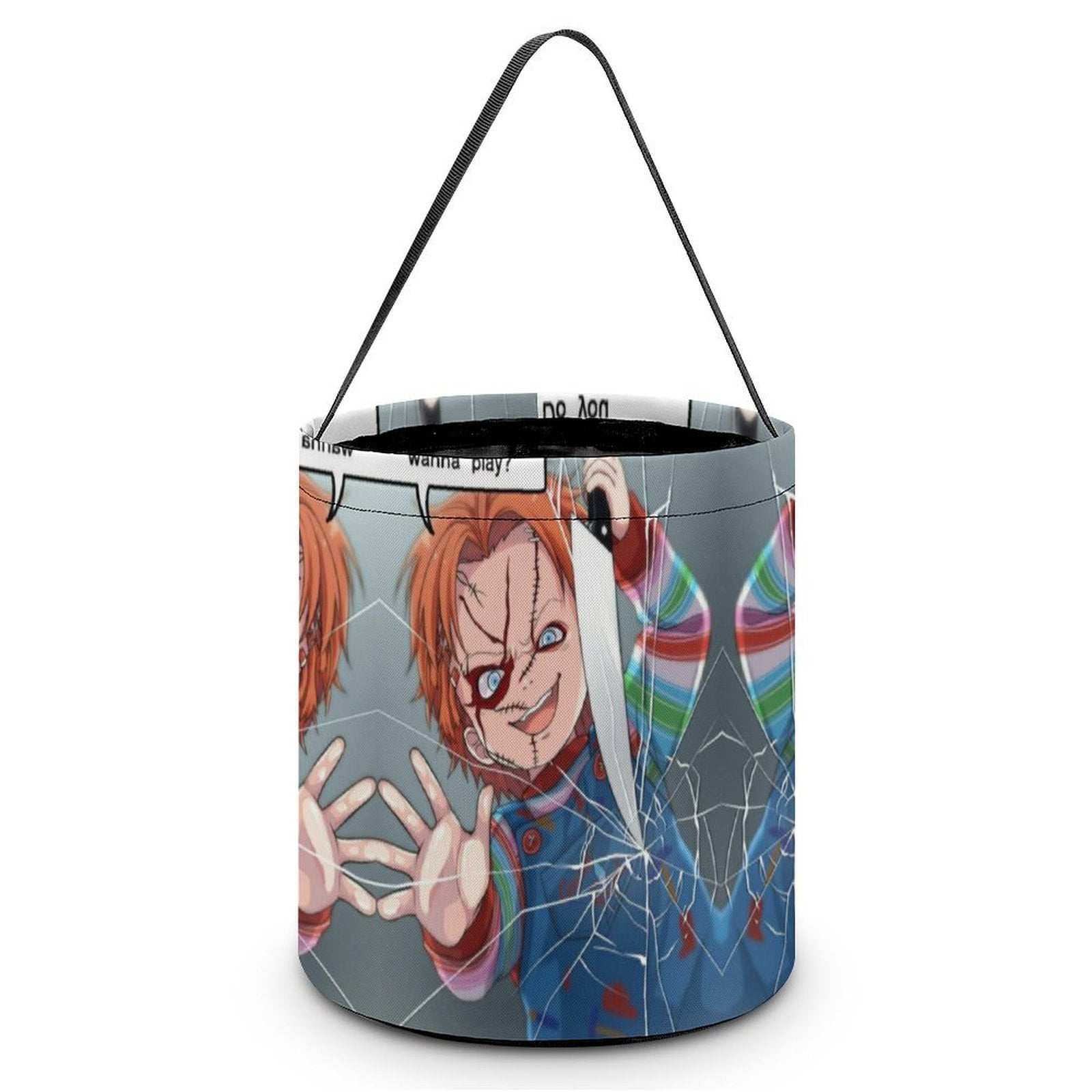 Chucky Candy Tote Bags Halloween Trick or Treat Bucket Bag Portable ...
