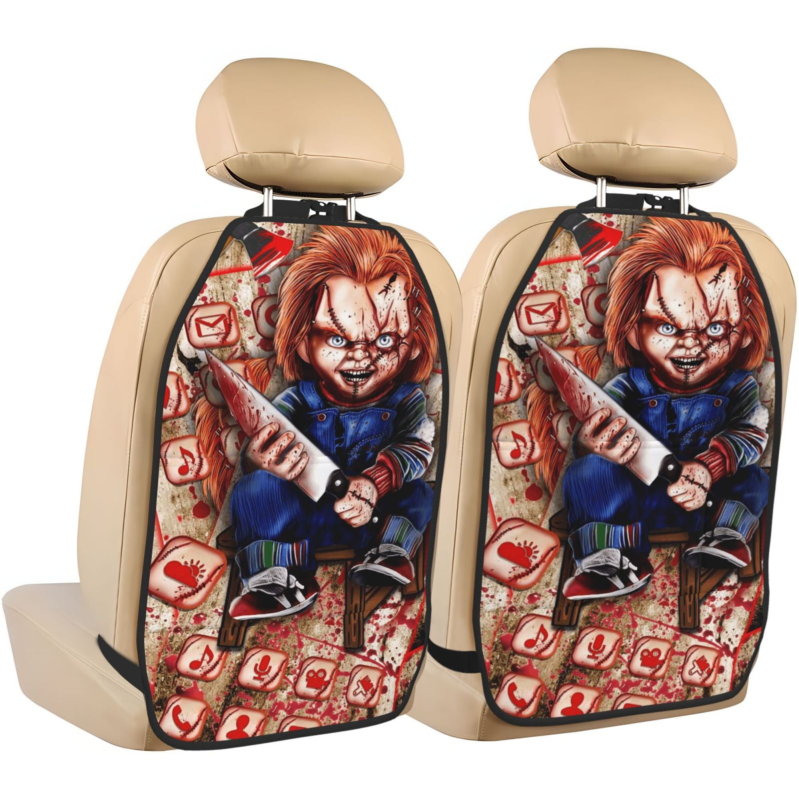 Chucky Car Seat Back Kick Protectors,2 Pack Kick Mats with Storage ...