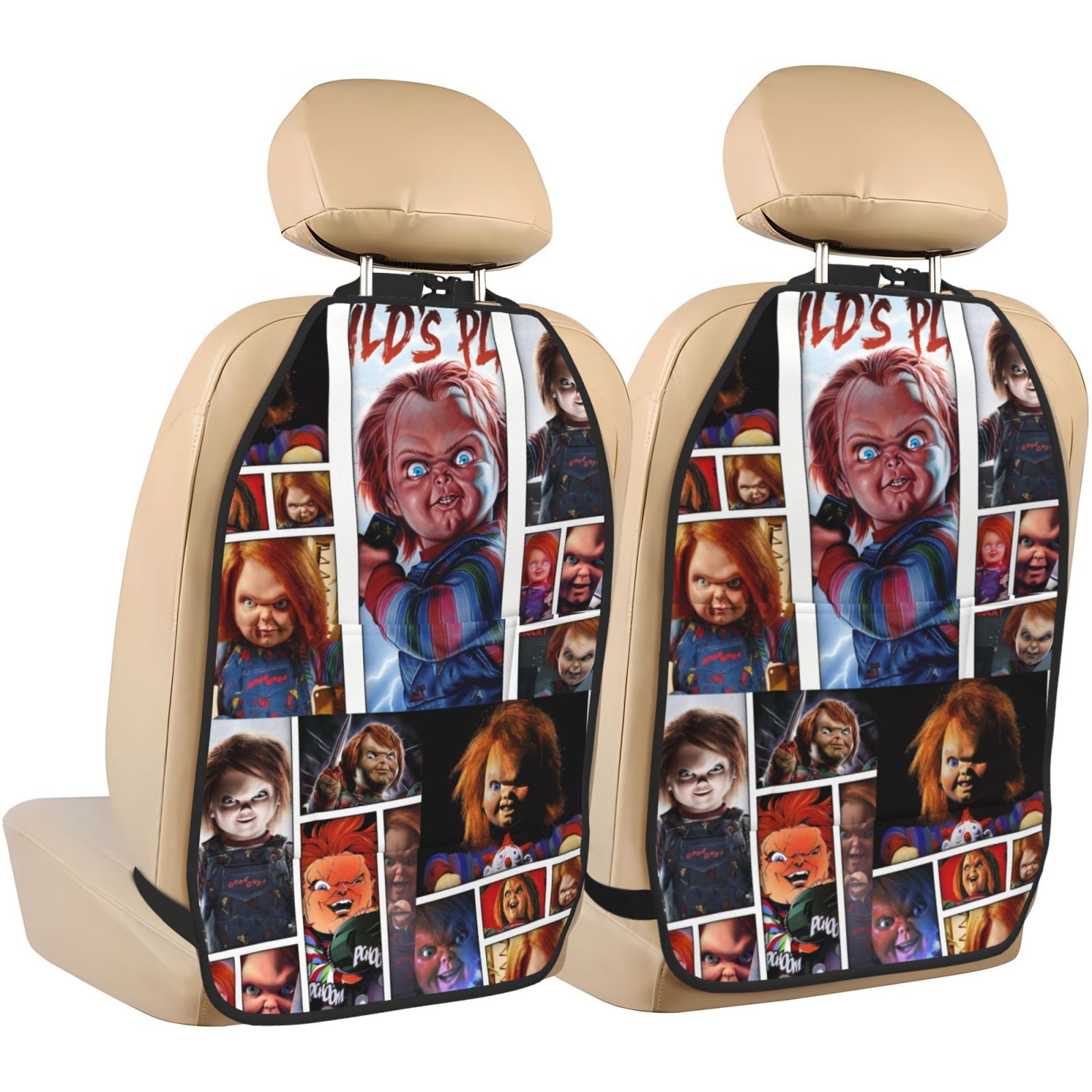 Chucky Car Seat Back Kick Protectors,2 Pack Kick Mats with Storage ...