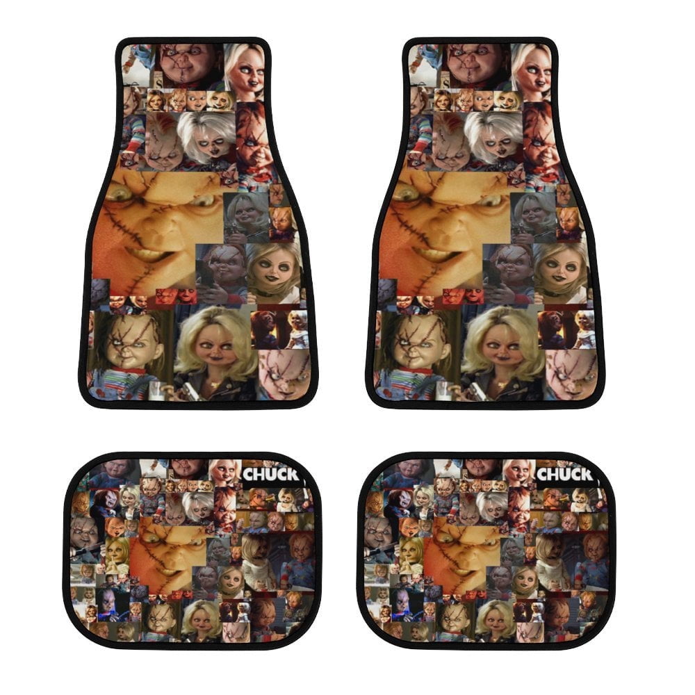Chucky Characters Car Floor Mat Set 4-Piece Front/Rear Auto Foot Mats ...