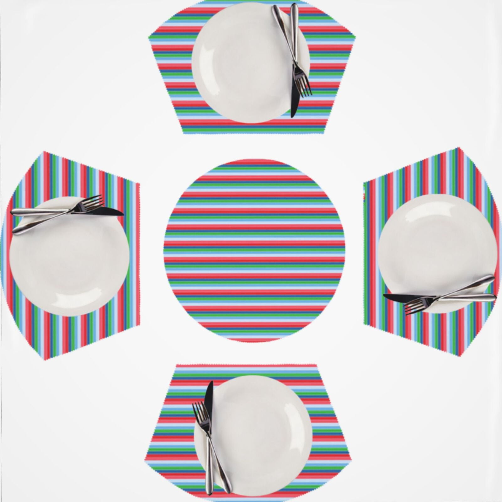 Chucky Child'S Play Good Guys Pattern Round Table Placemats Set Of 5 Wedge Table Mats Washable ...