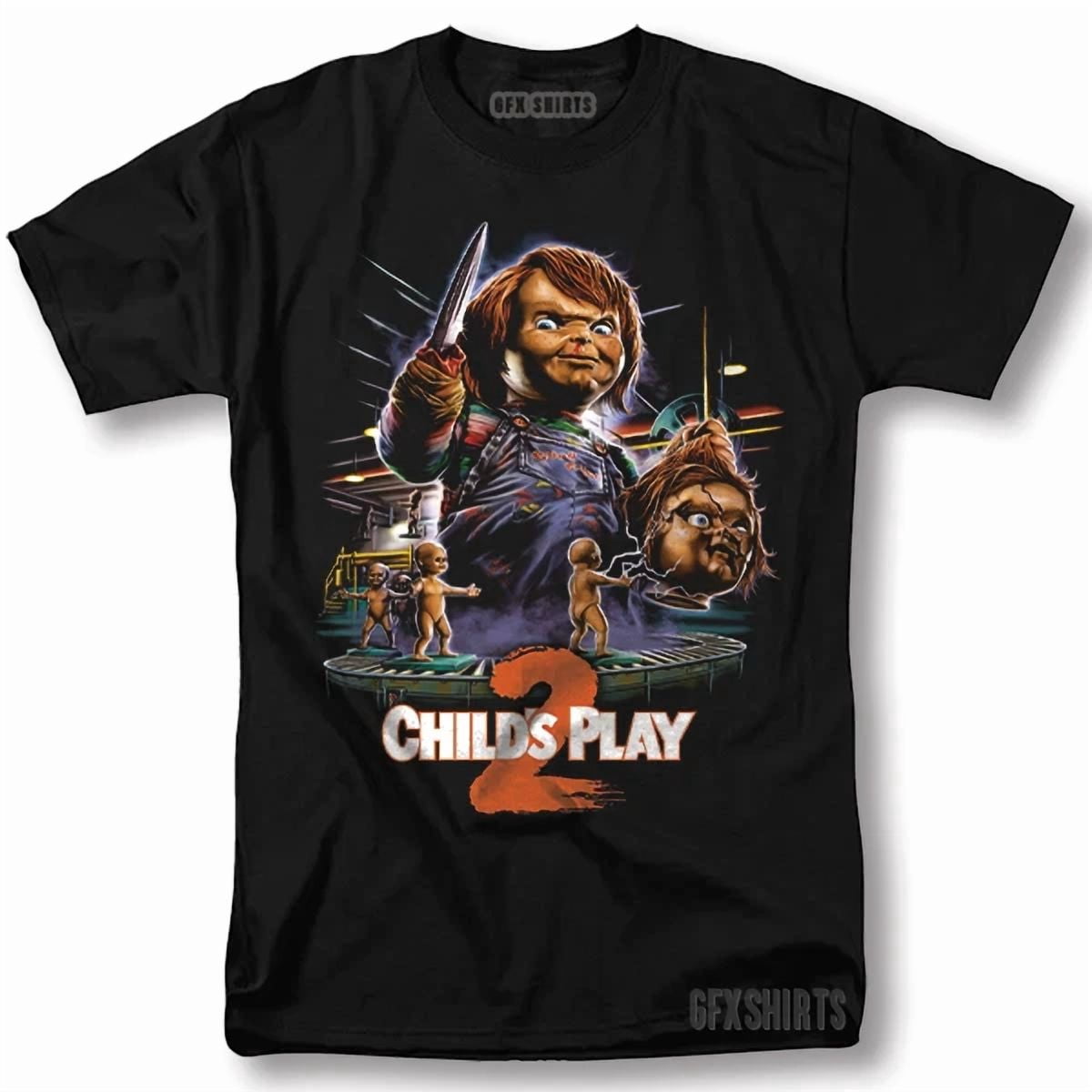 Chucky Child's Play 90s Holloween Horror Movie Vintage Graphic Design T ...