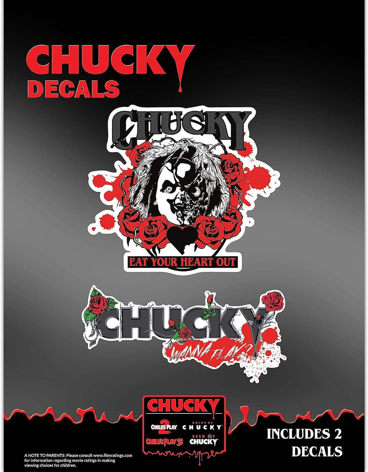 Chucky Child's Play Decals - Set of 2 Vinyl Stickers for Car Tumbler ...