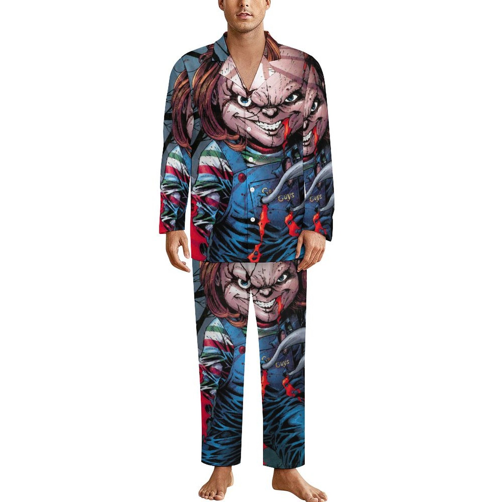 Chucky Childs Play Character Long Sleeved Pajama Set for Men Sleepwear ...