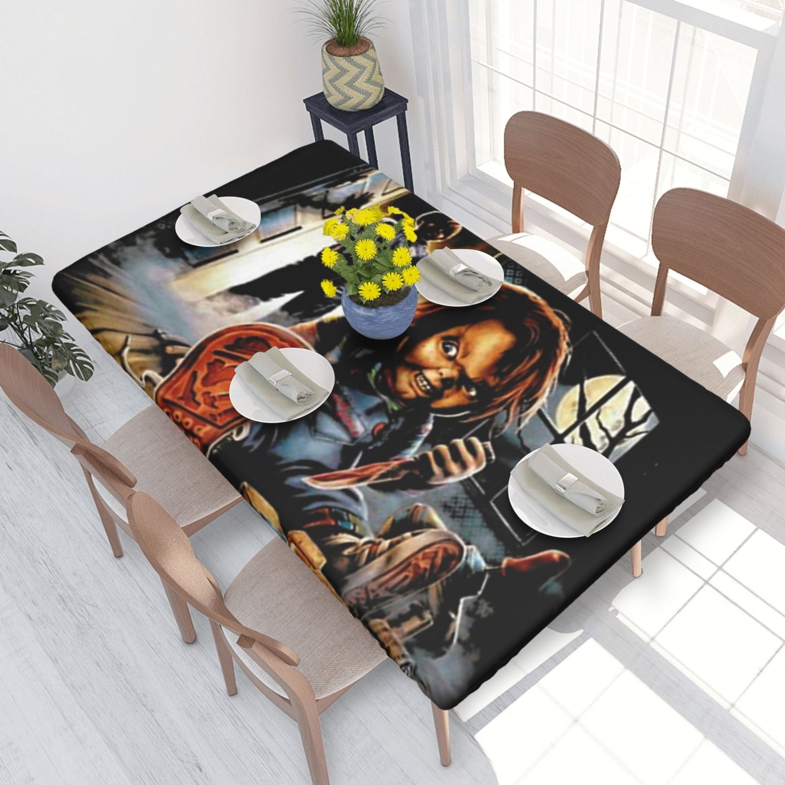 Chucky Childs Play Poster Elastic Edged Table Cover Reusable Fitted ...