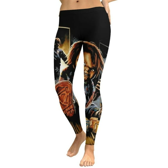 Chucky Childs Play Poster Women's Yoga Pants High Waisted Tummy Control ...
