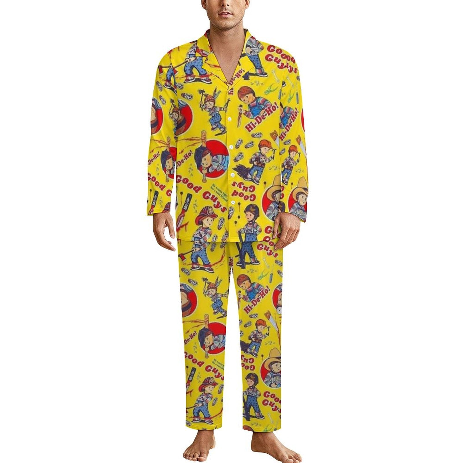 Chucky Doll Childs Play Long Sleeved Pajama Set for Men Sleepwear Sets ...