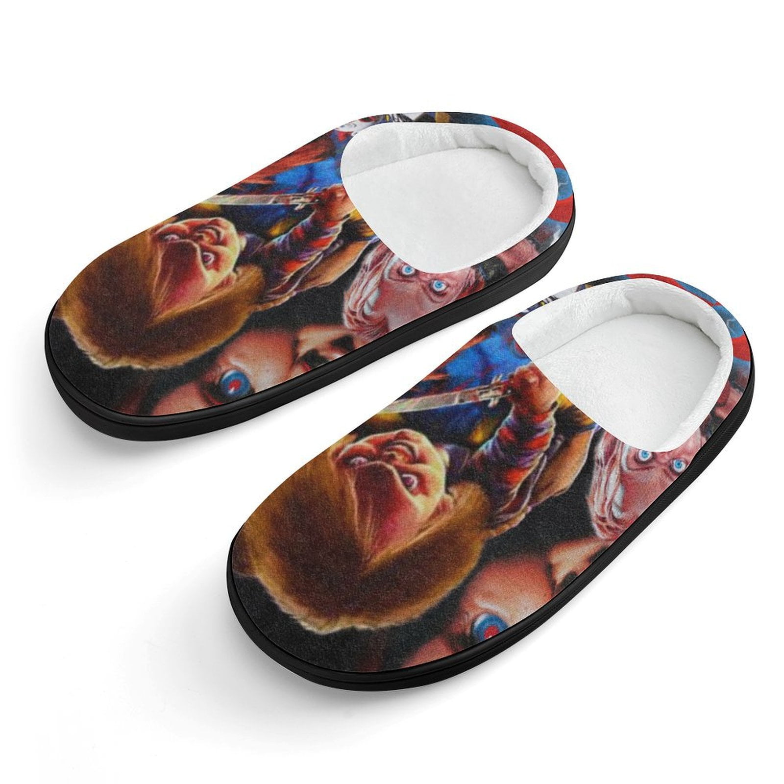 Chucky Doll Horror Cotton Slippers For Kids Winter Warm Soft Plush ...