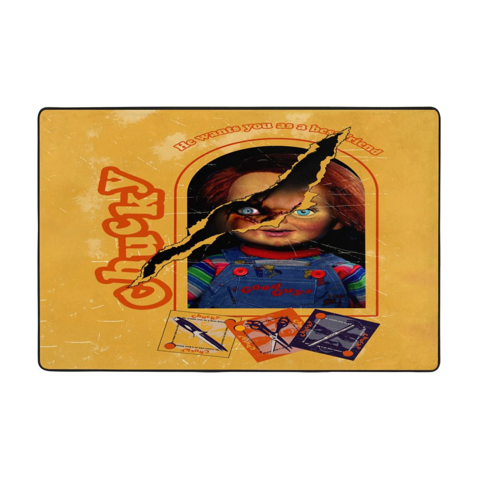 Chucky Doll Large Rug Anime Flannel Door Mat Bathroom Rugs Kitchen Rugs ...