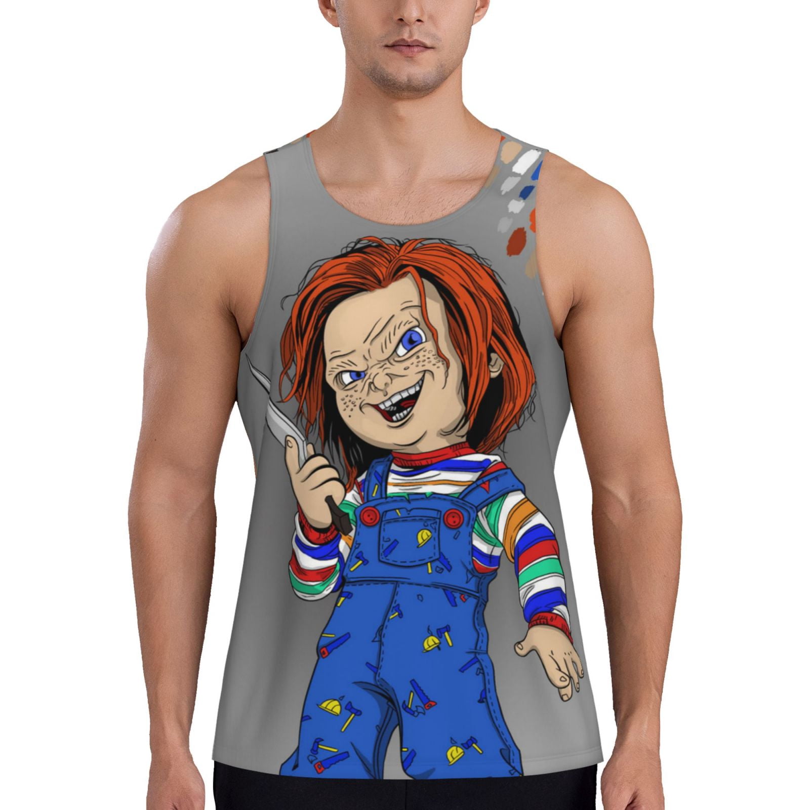 Chucky Doll Men's Workout Tank Top Lightweight Soft Quick Drying Sport ...
